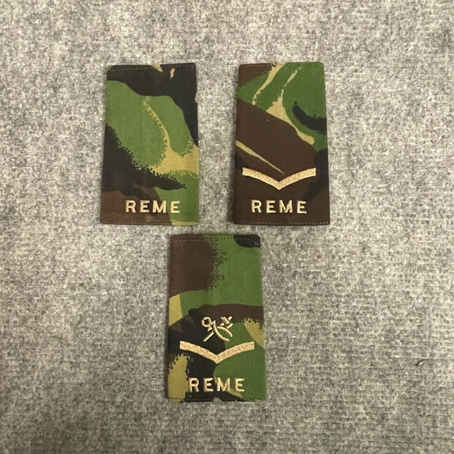 BRITISH ARMY SURPLUS DPM REME Rank Slide Royal Electrical Mechanical ...