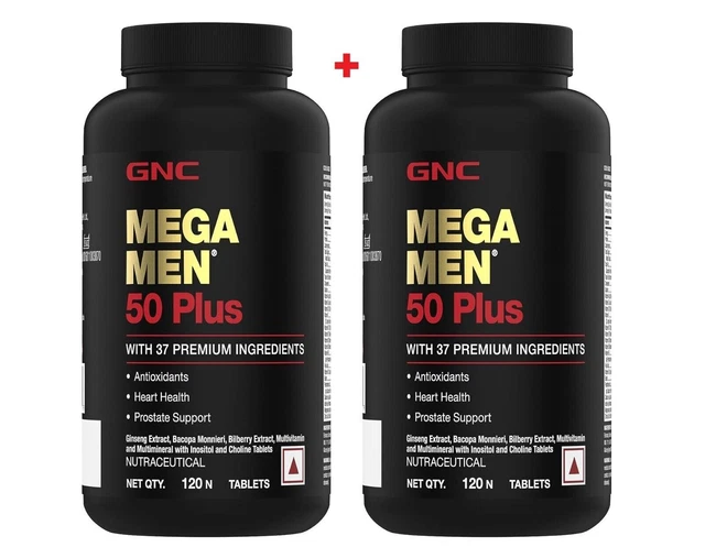 GNC MEGA MEN 50 Plus Multivitamin 240 Tablets Prostate Immunity Heart ...