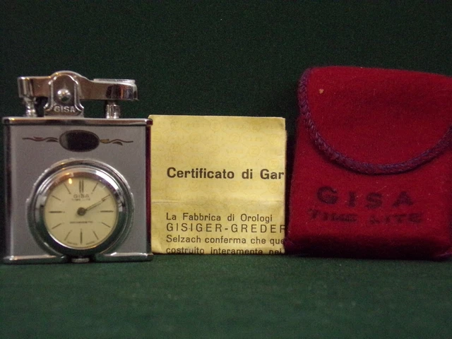 BRIQUET MONTRE LIGHTER watch ancien essence GISA TIME LITE EUR 95,00 ...