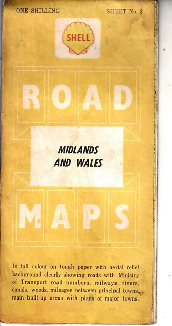 MAP - SHELL Road Map Of Midlands And Wales £6.00 - PicClick UK