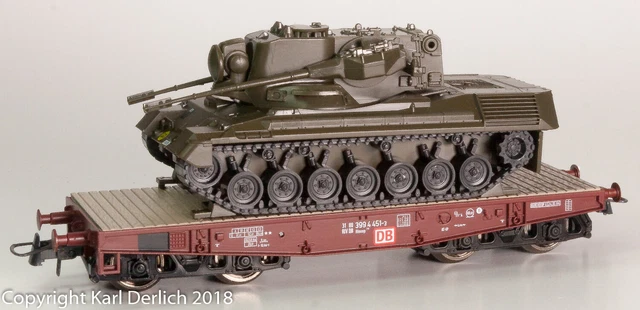 ROCO 67763 DB Schwerlastwagen Rlmmp ... 4 451-3 - mit Flackpanzer /-07 ...
