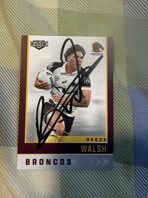SIGNED REECE WALSH Brisbane Broncos 2025 NRL Elite Card £11.91 ...