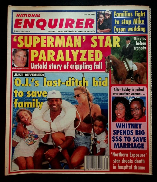 VINTAGE NATIONAL ENQUIRER Tabloid June 13 1995 Superman Christopher ...