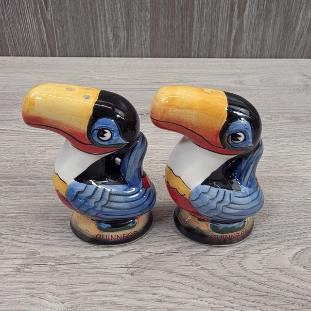 GUINNESS TOUCAN SALT And Pepper Pots Shakers Cruet Set Pair Collectible ...