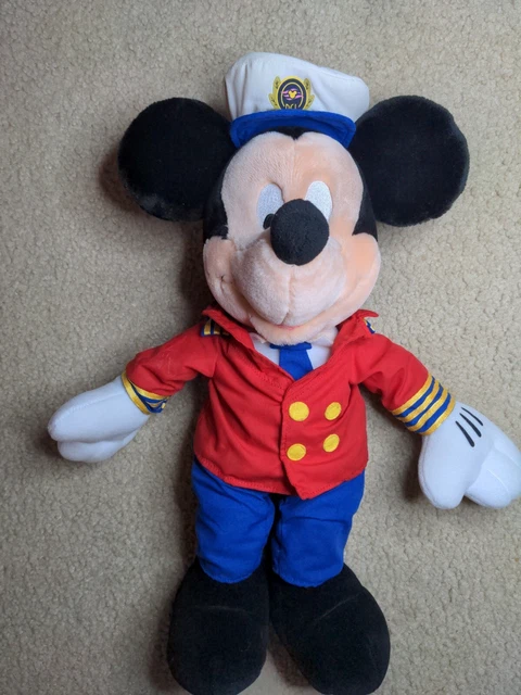 VINTAGE WALT DISNEY Cruise Line Captain Mickey Mouse PLUSH TOY STUFFED ...