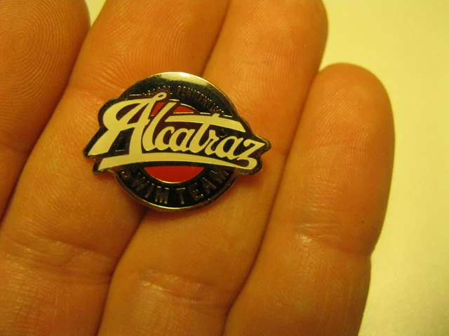 RARE VINTAGE ALCATRAZ Swim Team State Penitentiary metal Pin Badge USA ...