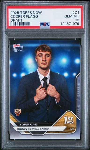2025 TOPPS NOW Draft Cooper Flagg PSA 10 RC GEM MT #D1 (Cooper Flag ...