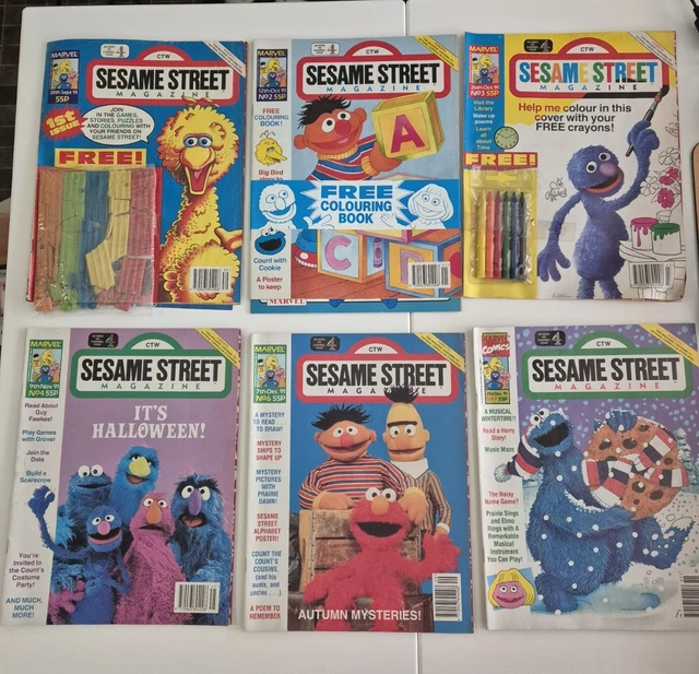 1991 1992 25 Sesame Street Magazines Comics Inc Free Gifts CTW Marvel ...