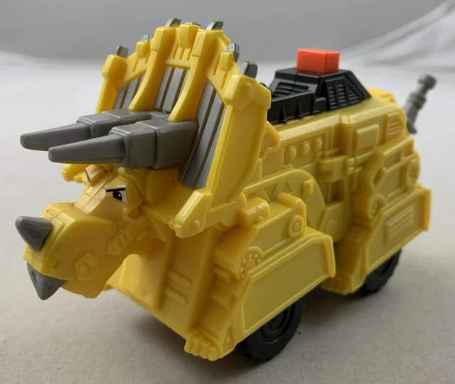 DINOTRUX POWER TRUX Dozer Figure Triceratops Dinosaur Dreamworks Mattel ...