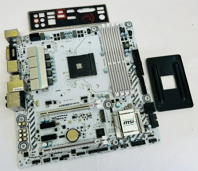MSI B350M MORTAR ARCTIC MS-7A37 VER:2.1 Socket AM4 DDR4 AMD Motherboard ...