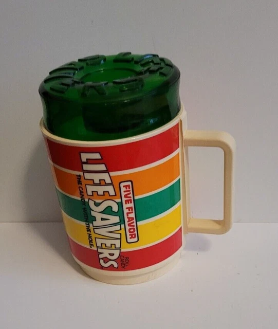 LIFE SAVERS CANDY vintage DEKA Plastic GREEN Lid MUG Sippy CUP Made in ...