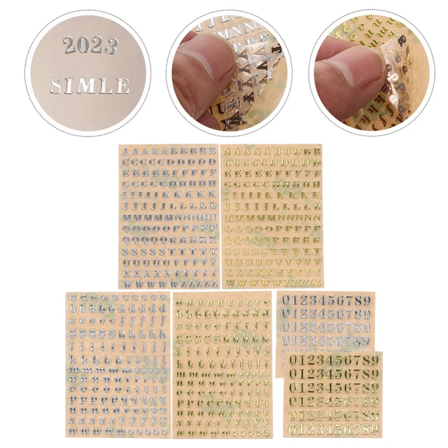 6 SHEETS ADESIVI Alfanumerici Con Alfabeto Decorativi Fai Da Te EUR 7 ...