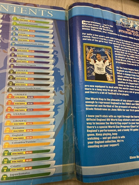 MERLINS OFFICIAL ENGLAND world cup sticker collection £21.50 - PicClick UK