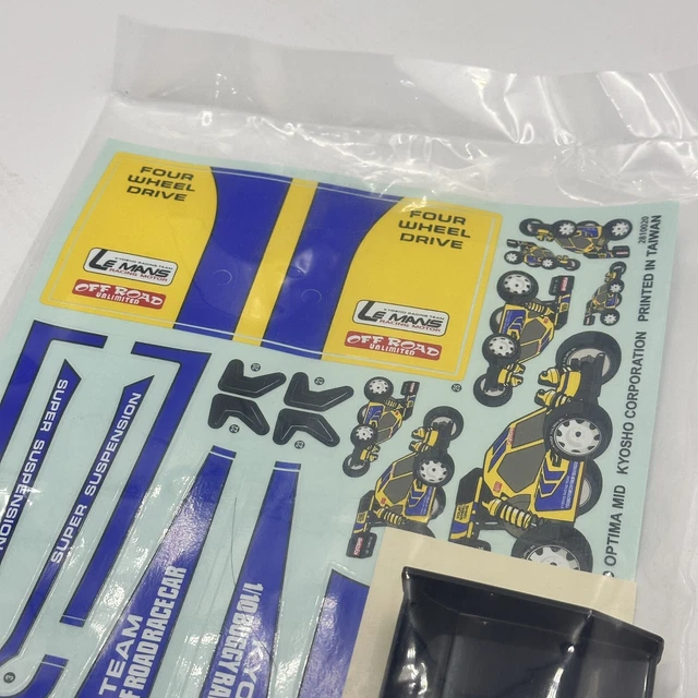 KYOSHO TURBO OPTIMA Mid Original Decals Stickers and Wing Bonus Pack ...