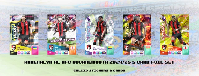 PANINI ADRENALYN XL Premier League 2024/25 2025 Bournemouth Set All 5 ...