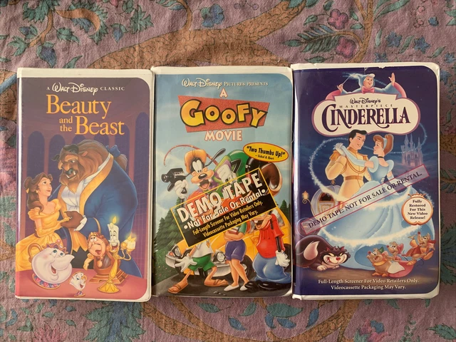 DISNEY VHS LOT - Cinderella Demo, Goofy Movie Demo, Beauty & Beast ...