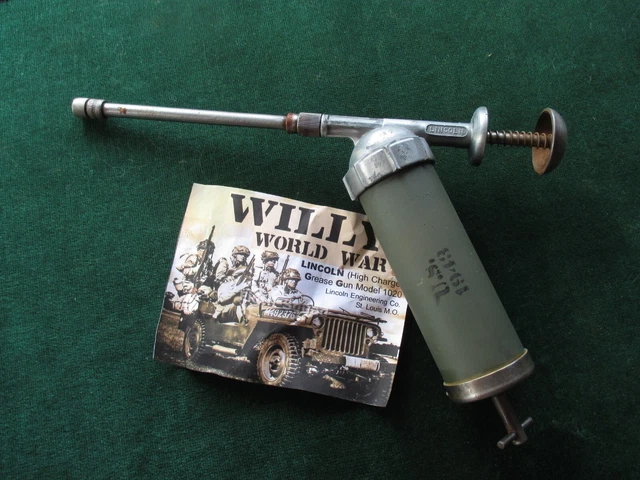 GREASE GUN Dated U.s. 1943 - Fits Willys Jeep Ford Harley Davidson ...