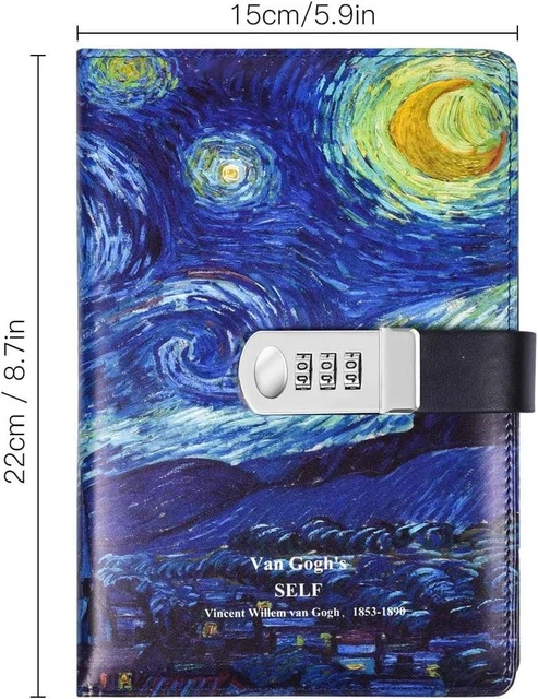 STARRY DIARY WITH Lock, A5 PU Leather Journal with Combination Lock ...