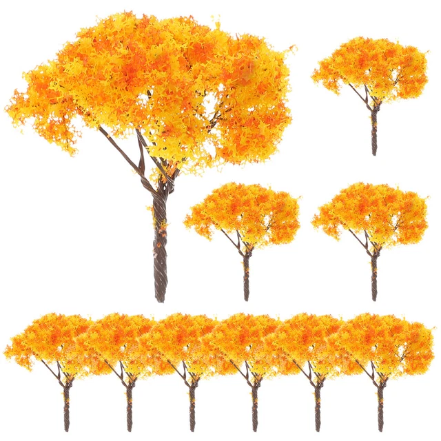 10 PCS DOLLHOUSE Flower Trees Model Faux Props Architectural £6.25 ...