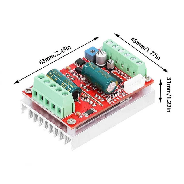 400W 6-60V BLDC 3 Phase DC Brushless Motor Controller PWM Hall motor ...