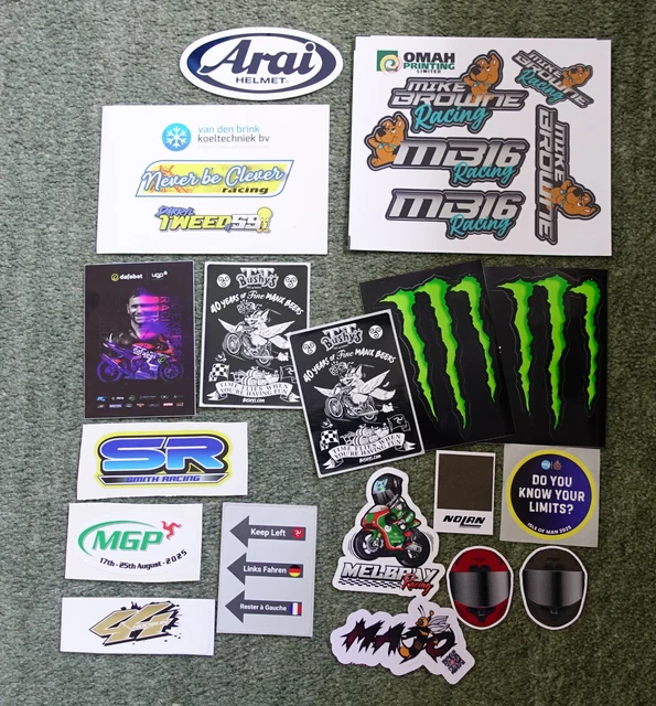 18X 2025 ISLE of Man TT Stickers : MGP SR Nolan Majo Melbra Bushy ...