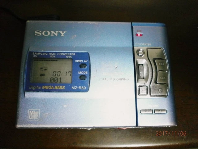 SONY MZ-R50 BLUE Minidisc MD Walkman Player Digital Recorder Only ...