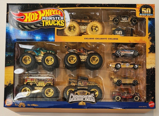 COFFRET 50 BIGFOOT Hot wheels Monster trucks + Voitures Trophy ...