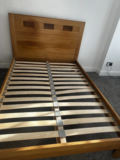 SOLID OAK DOUBLE bed frame used £100.00 - PicClick UK