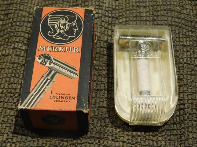 ANTIQUE GERMAN MERKUR Solingen Double Edged Safety Razor & Original Box ...