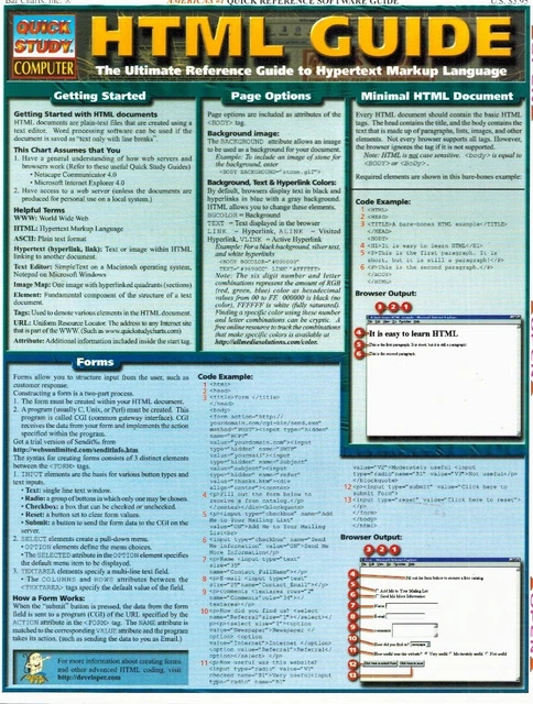 HTML QUICK STUDY Computer Series Barcharts, Inc. & Scott Marino $9.49 ...