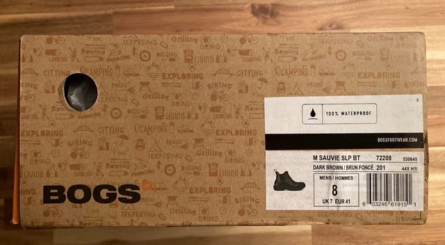 BOGS ~ SAUVIE Dark Brown Men's Casual Slip-On Boots US 8 / Brand New £ ...