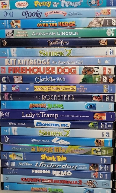 WHOLESALE LOT 100+ DVDs Kids & Family Children's Baby Pixar Disney Barbie Potter $60.18 ...