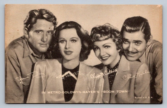 ARCADE CARD MGM Boom Town Gable Colbert Tracy Lamarr Advertising F357 £ ...