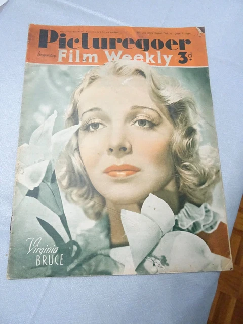 PICTUREGOER MAGAZINE JUNE 8th 1940 Virginia Bruce Valerie Hobson James ...