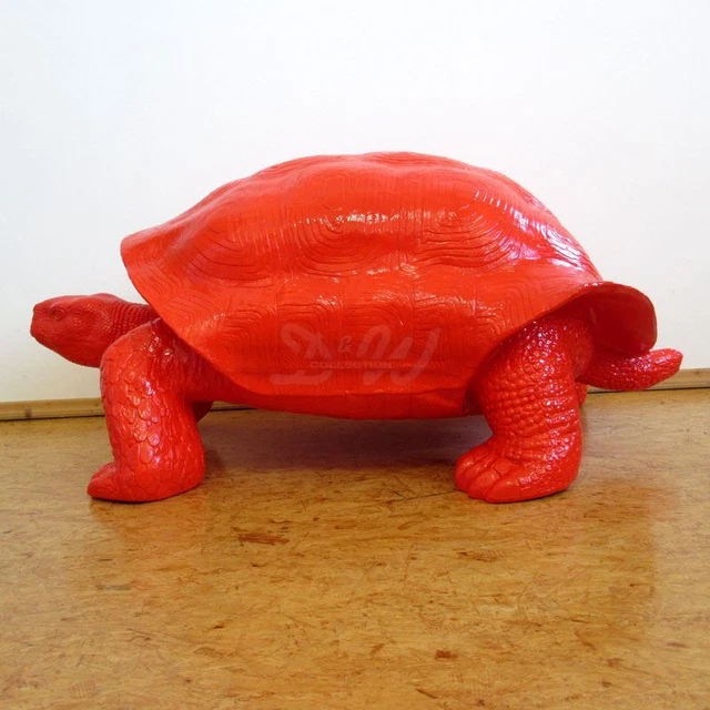 SCHILDKRÖTE 100 CM ROT PANZER Deko Figur Garten Tier Skulptur ...