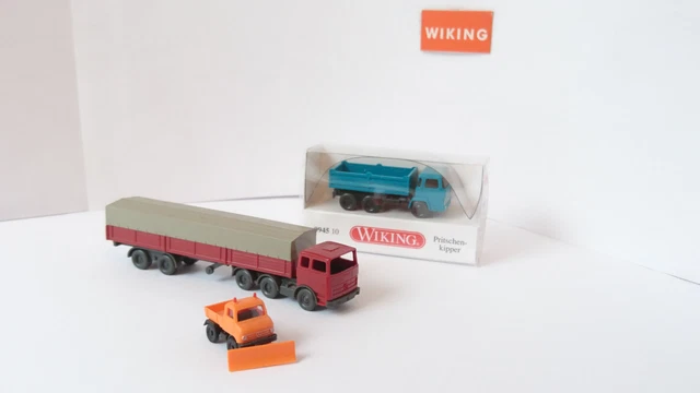 WIKING 094510 Magirus Pritschenkipper/Unimog/MB 2223 Sattelzug Konvolut ...