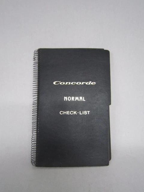 RARE CARNET LIVRET Spirale Normal Check List Concorde Avec Feuillet ...