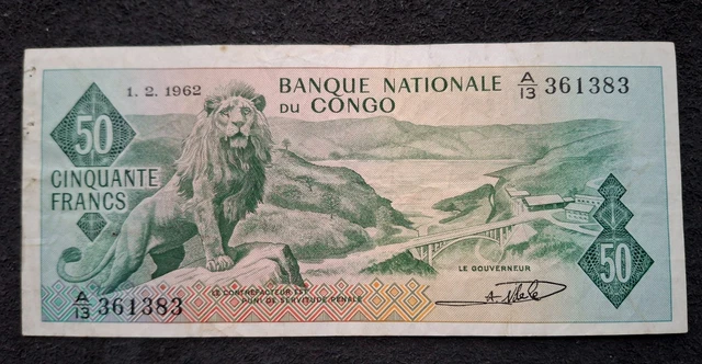 TRES BEAU, BANQUE Nationale Du Congo , 50 Francs Du 1-2-1962, Ttb. EUR ...
