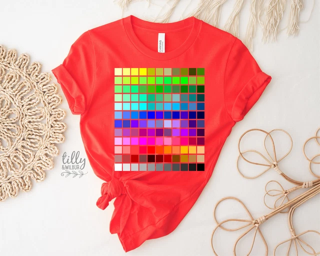 COLOUR CHART T-SHIRT, Pantone T-Shirt, Pantone Colour Chart Print ...