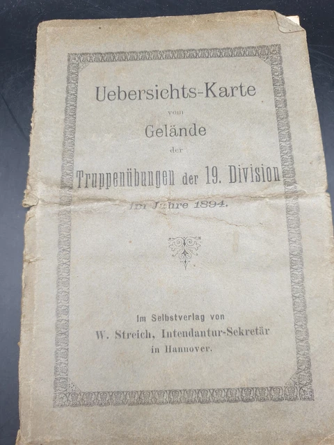 OVERVIEW MAP TERRAIN Troop Exercise 19. Division in 1894 Militaria £15. ...