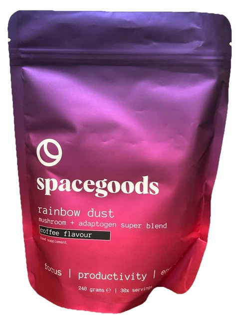 SPACEGOODS RAINBOW DUST Coffee Flavour Mushroom + Adaptogen Super Blend ...