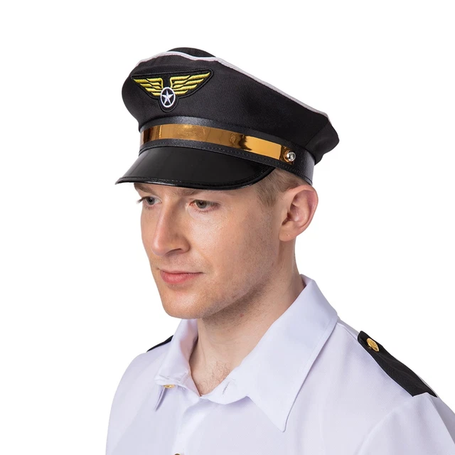 WICKED AIRLINE PILOT Cap Adults Mens Ladies Fancy Dress Costume £8.69 ...
