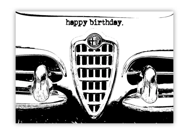 CLASSIC CAR BIRTHDAY card. Alfa Romeo Giulietta Spider. Choice of sizes ...