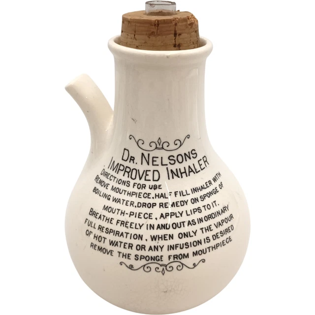 DR. NELSON'S IMPROVED Inhaler Medical Device with Cork and Glass ...