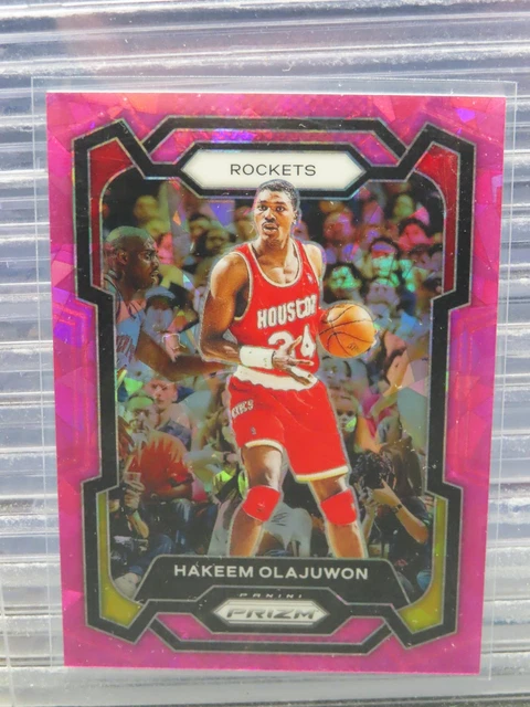2023-24 PANINI PRIZM Hakeem Olajuwon glace craquée rose Prizm #191 ...