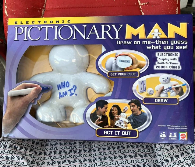 ELECTRONIC PICTIONARY MAN Family Board Game Mattel 2008 IN BOX Toy Kids ...