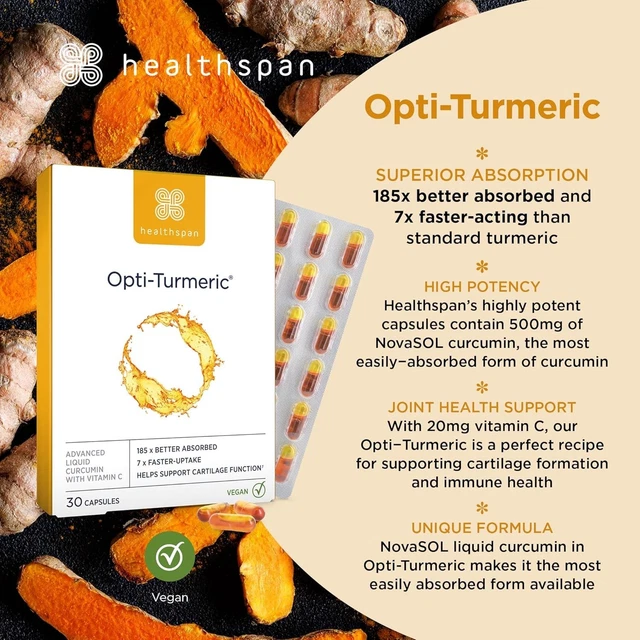HEALTHSPAN OPTI-TURMERIC | High Strength 500mg Liquid Curcumin ...