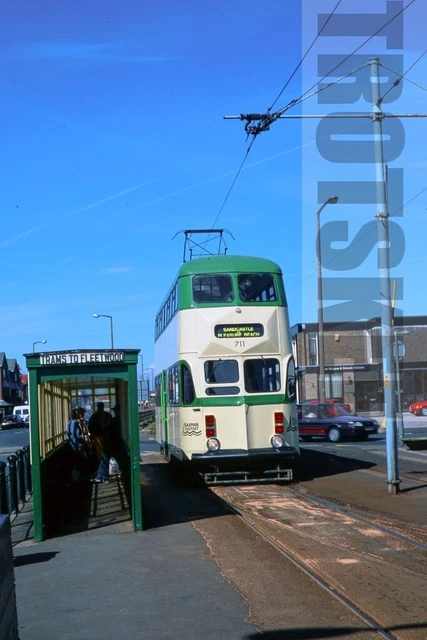 35MM SLIDE BLACKPOOL Transport Double Decker Tram Strassenbahn 711 1995 Original £4.98 - PicClick UK