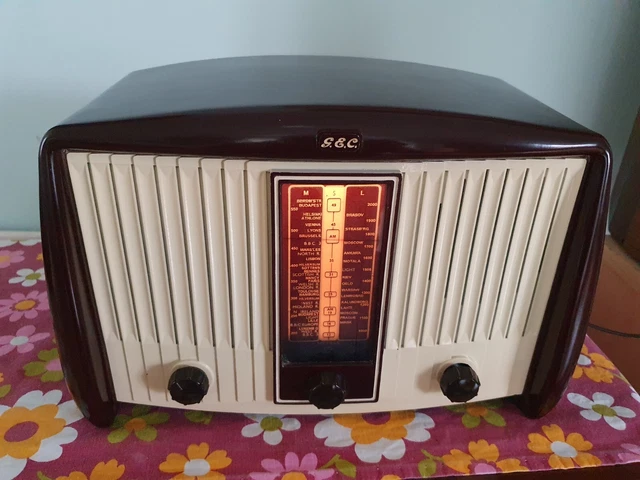 GEC VINTAGE MAROON BAKELITE RADIO 1950's Model BC3248 . RESTORED ...