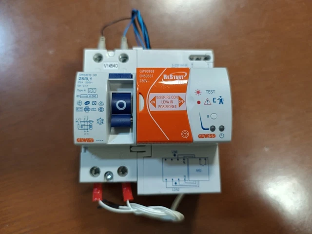 INTERRUTTORE DIFFERENZIALE/MAGNETOTERMICO A Riarmo Automatico 25 A Id 0,1 A EUR 56,00 - PicClick IT